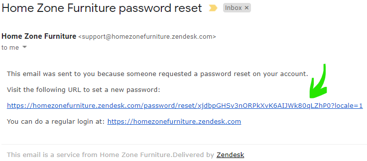 Resetting Your Support Account Password – Home Zone Furniture
